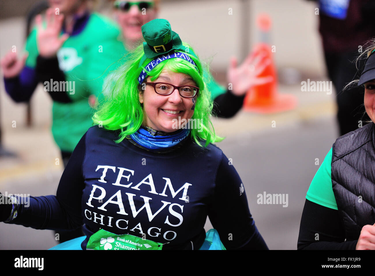 Many runners got into the festive nature of Chicago's Shamrock Shuffle ...