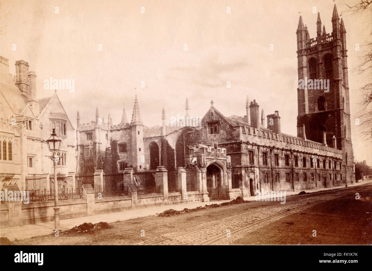 Magdalen College and Tower, Oxford, c1860s Stock Photo - Alamy