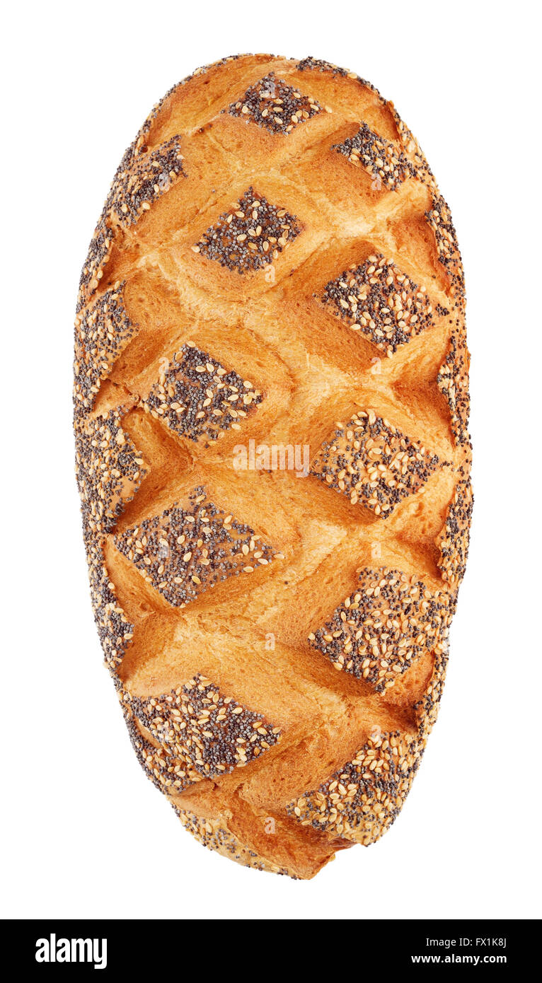 white bread with poppy, isolated on white background Stock Photo - Alamy