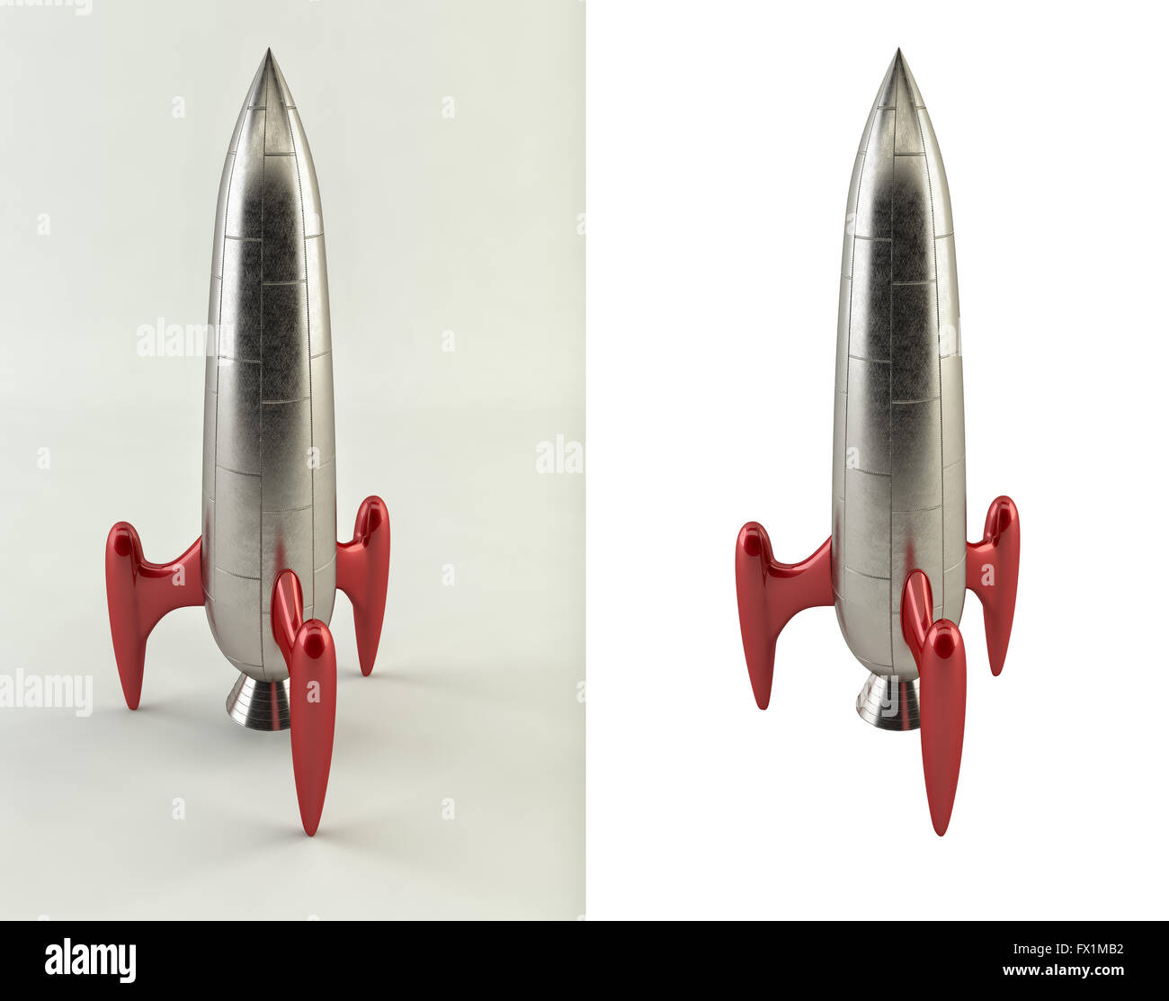 3D illustration of a comic style rocket Stock Photo - Alamy