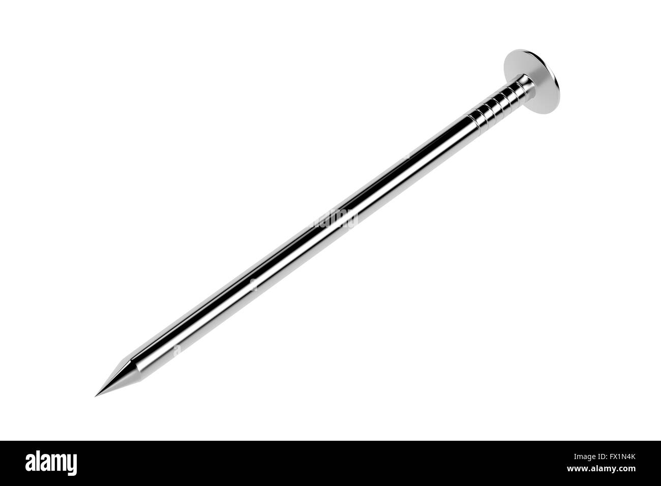 Steel nail isolated on white background Stock Photo - Alamy