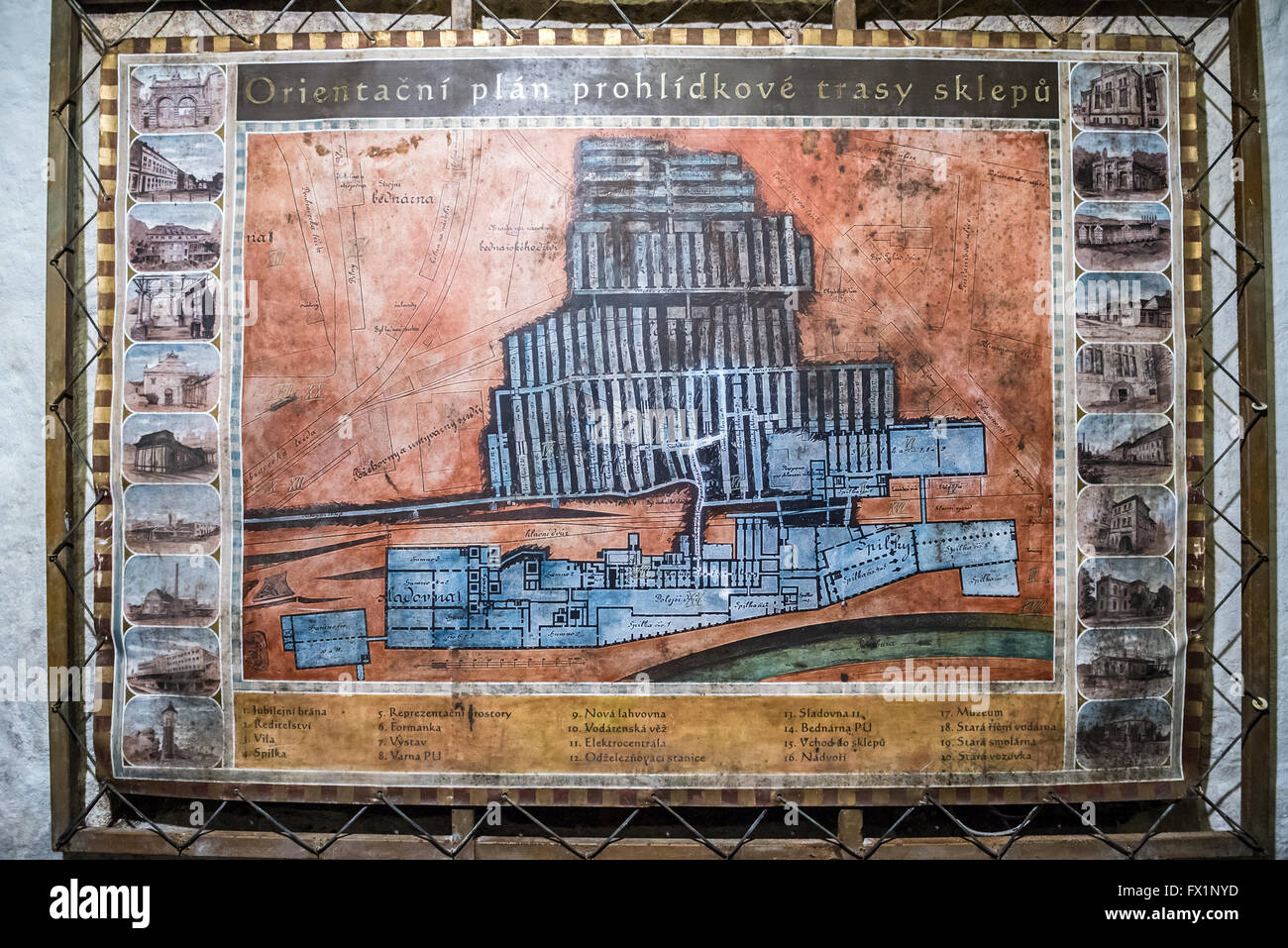Map of undergrounds of Pilsner Urquell Brewery in Pilsen city, Czech ...