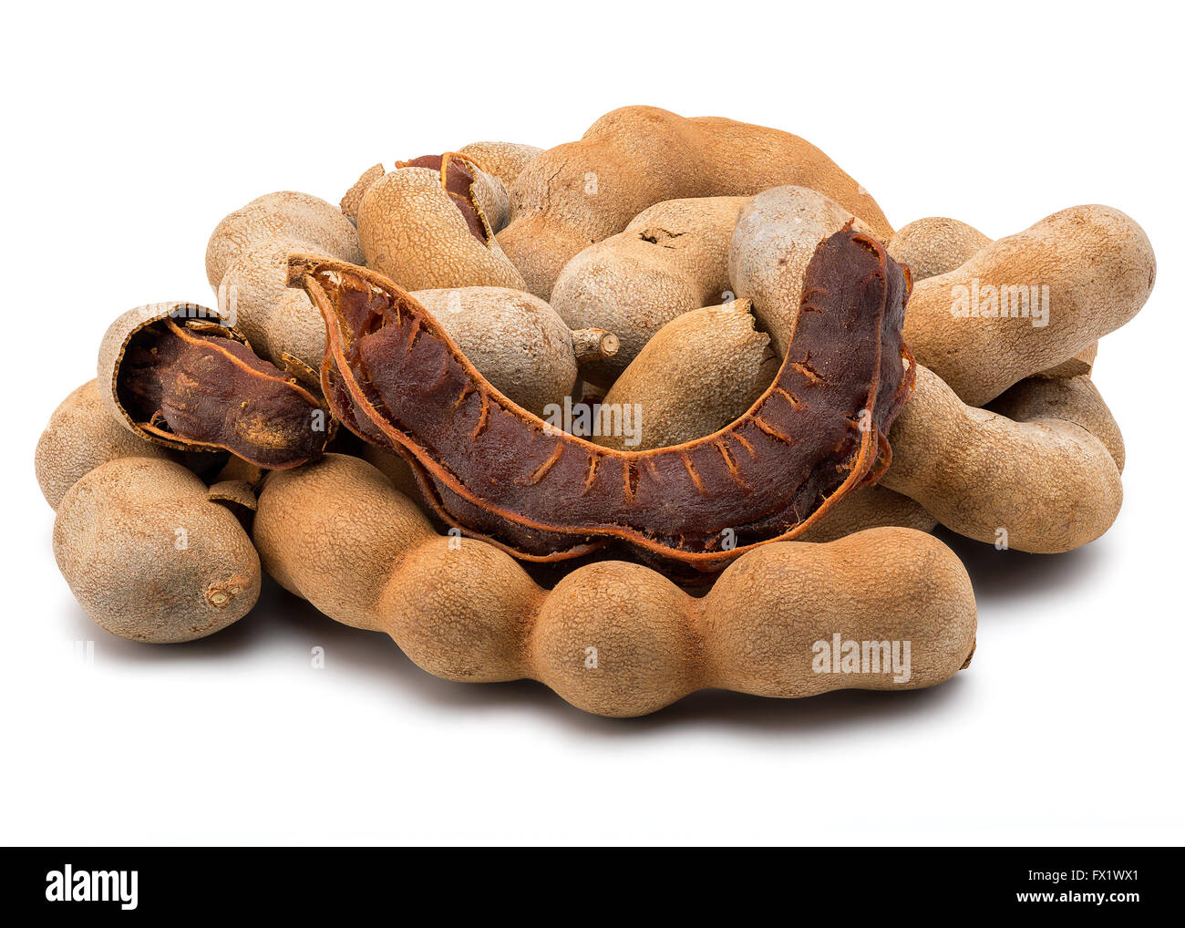 Dried Tamarind Fruit Isolated on White Background in Full Depth of ...
