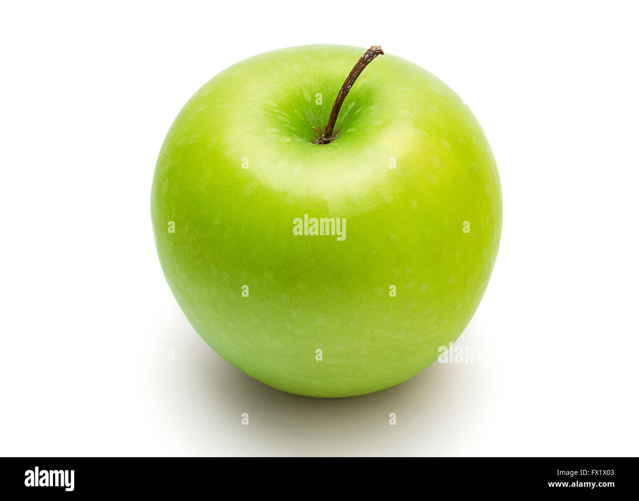 Perfect Fresh Green Apple Isolated on White Background in Full Depth of ...