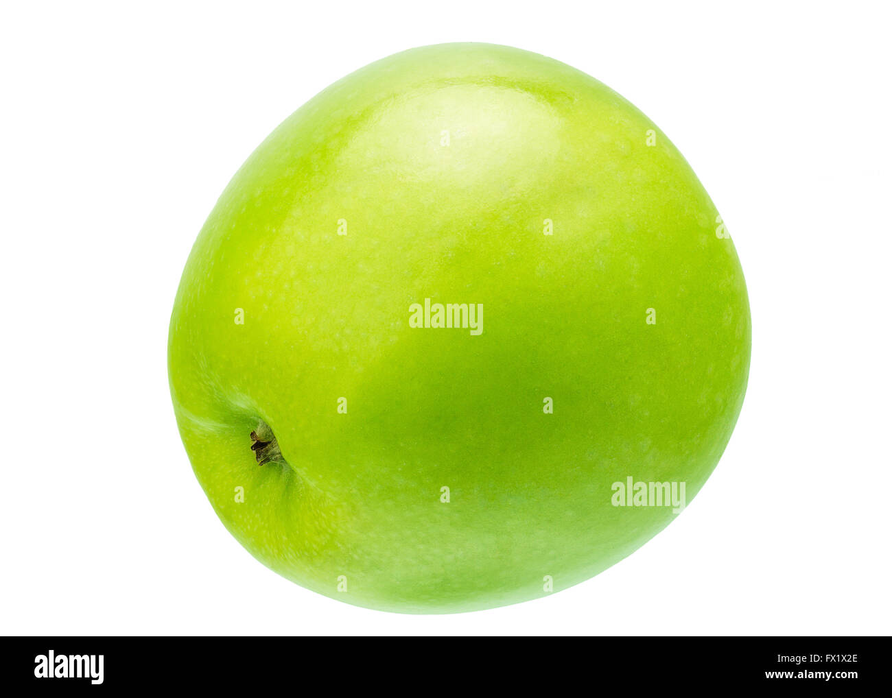 Perfect Fresh Green Apple Isolated on White Background in Full Depth of ...