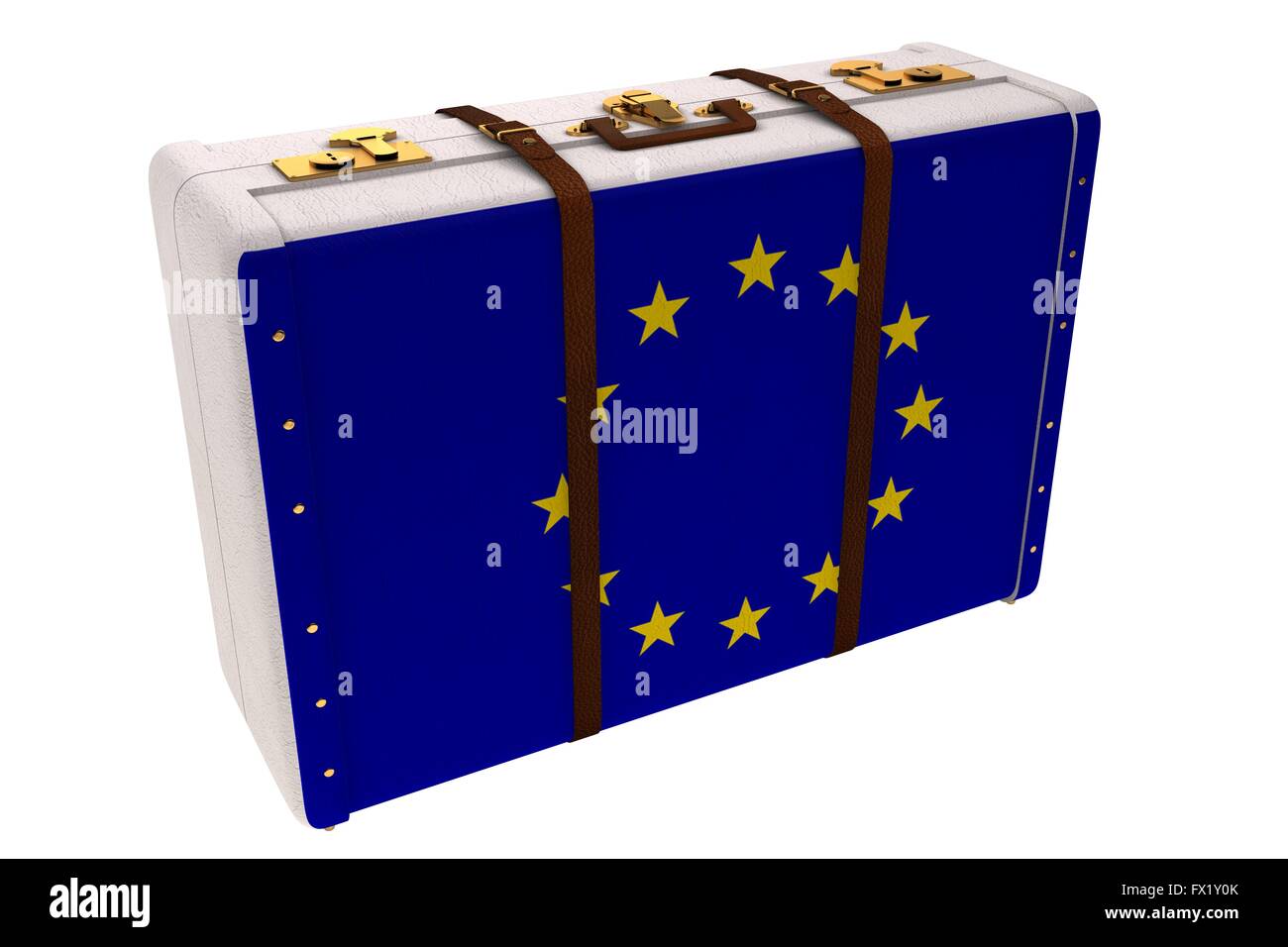 EU flag suitcase Stock Photo - Alamy