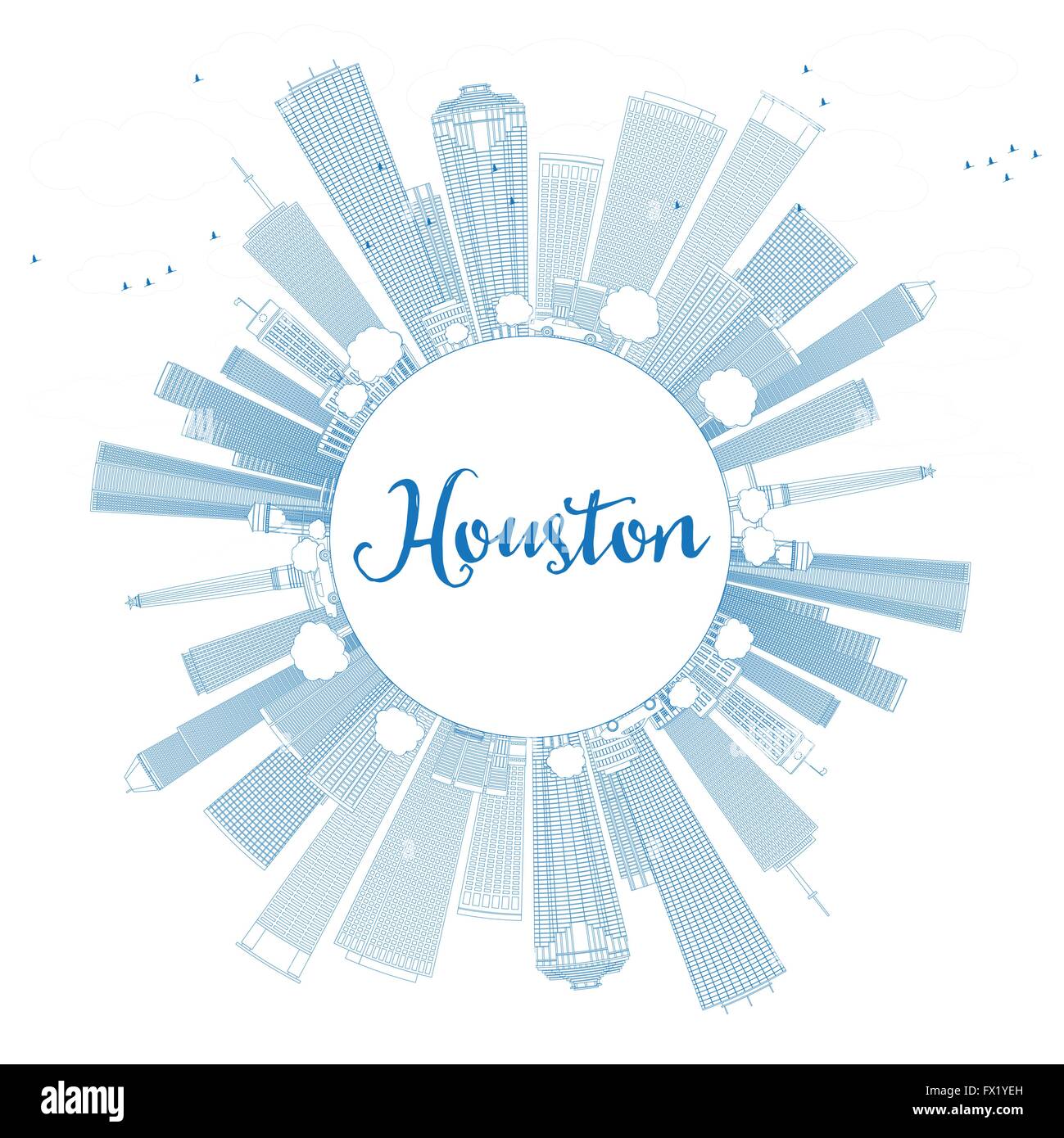 Houston texas skyline Stock Vector Images - Alamy