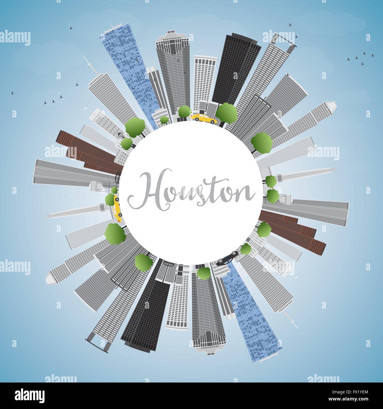 Houston texas skyline Stock Vector Images - Alamy