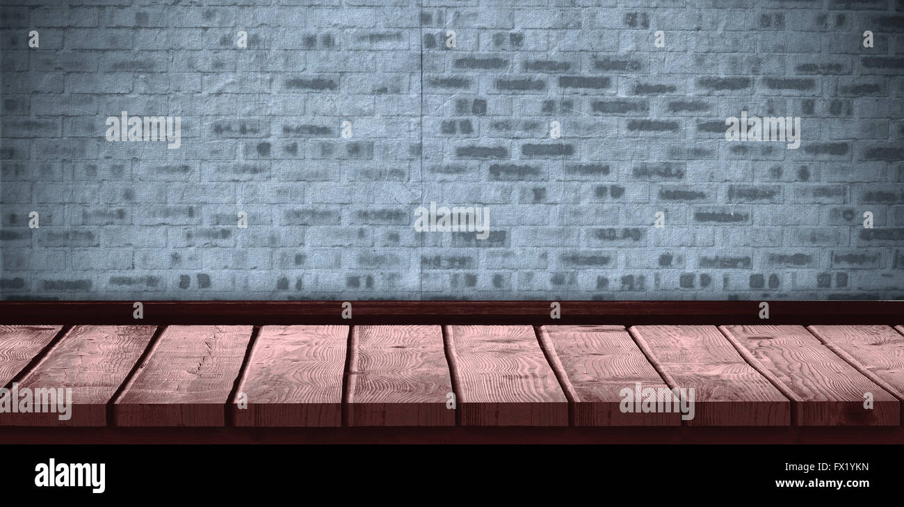 Composite image of wooden table Stock Photo - Alamy