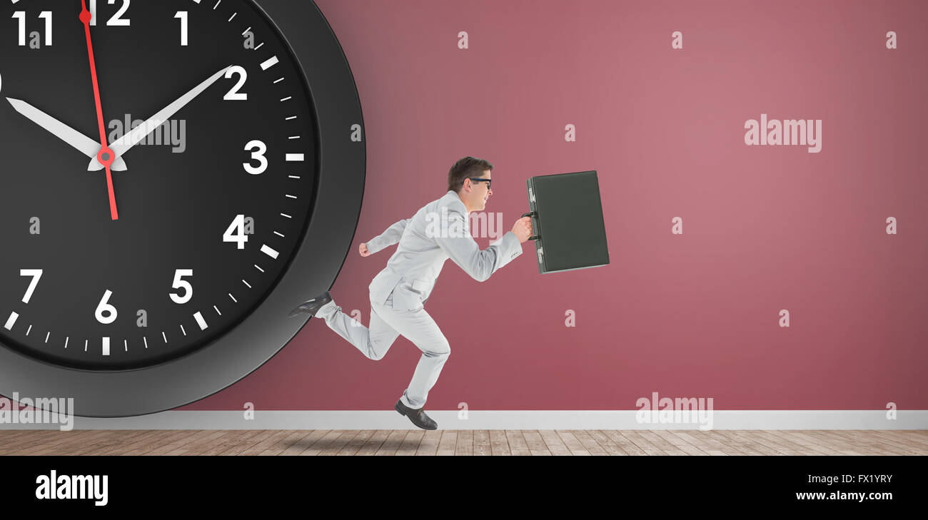 Composite image of running businessman Stock Photo - Alamy