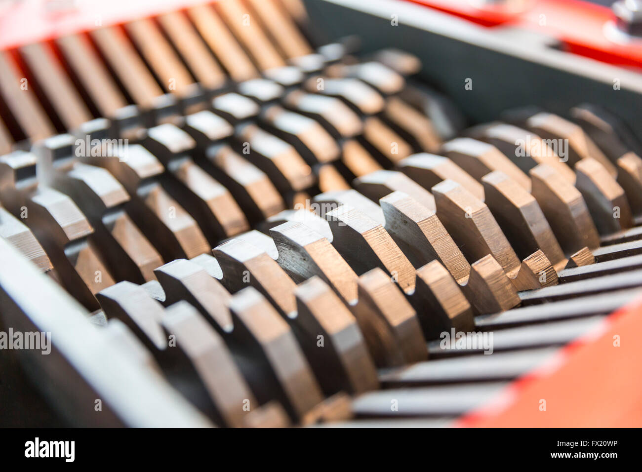 Metal blades of a chopper machine. New sharp blades made of hardened ...