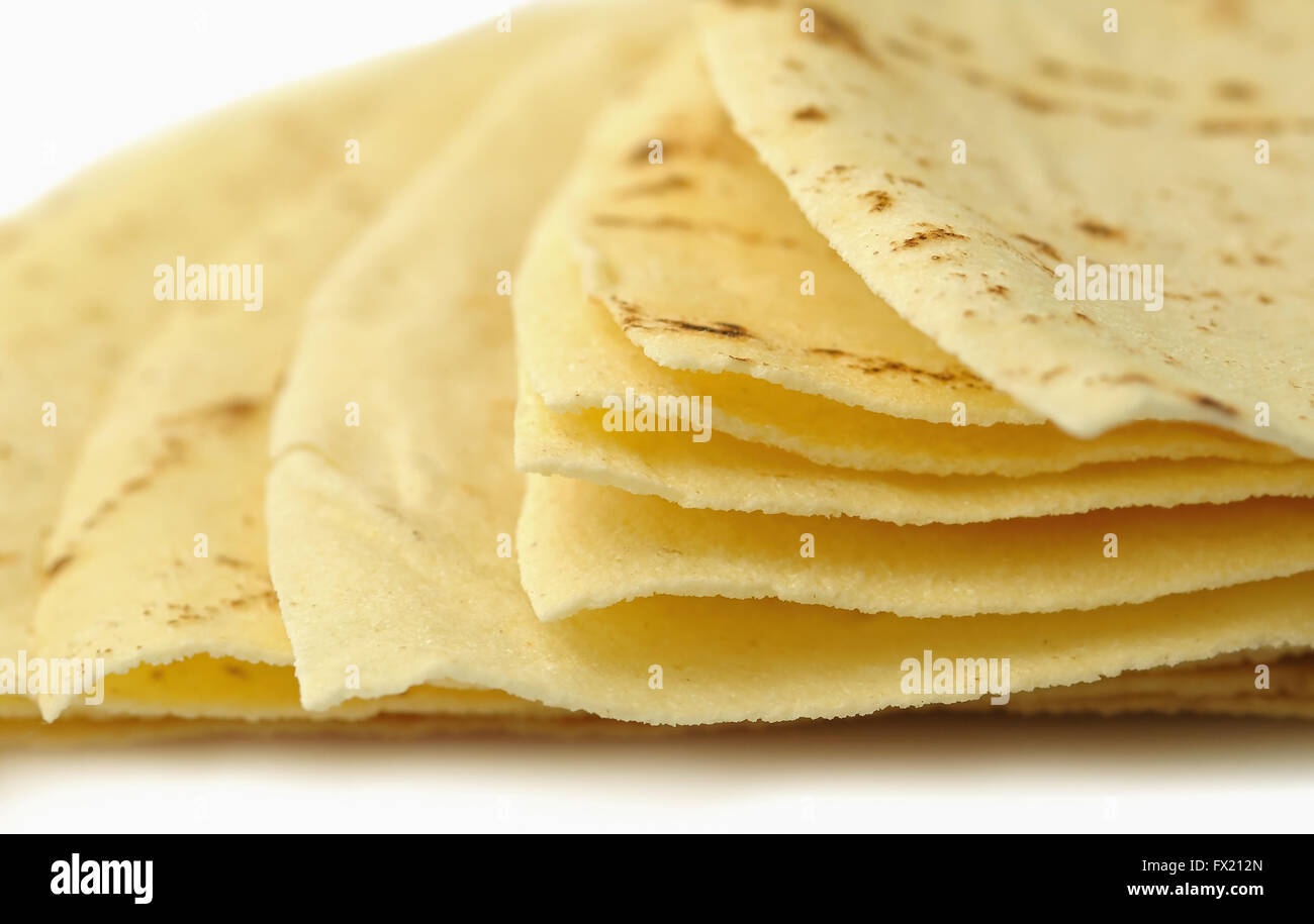 Italian bread carasau isolated on white background Stock Photo - Alamy