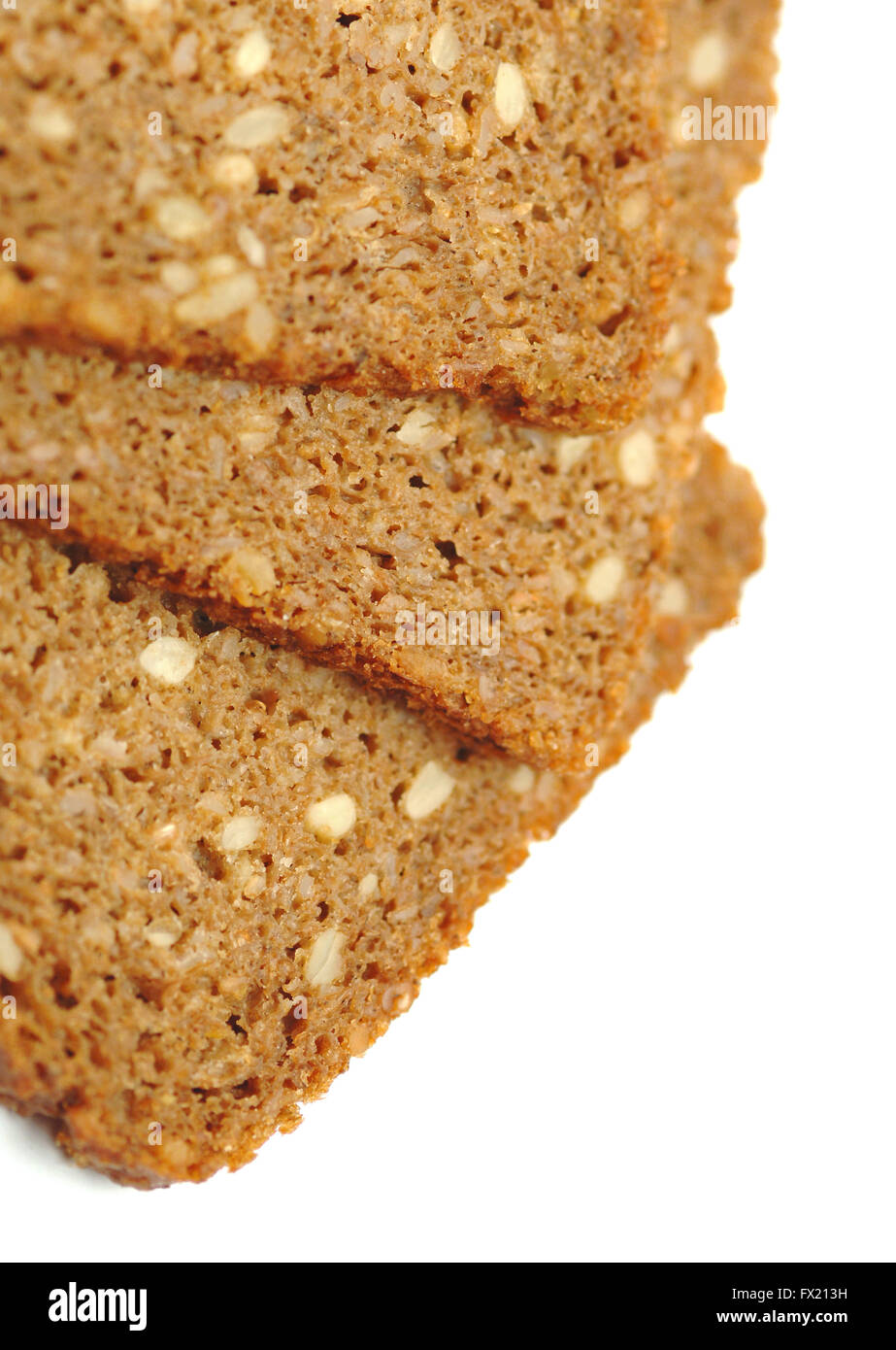 Organic whole wheat bread on white background Stock Photo - Alamy