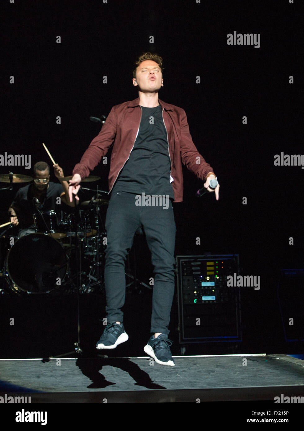 Conor Maynard performs on stage at The SEE Hydro on April 8, 2016 in ...