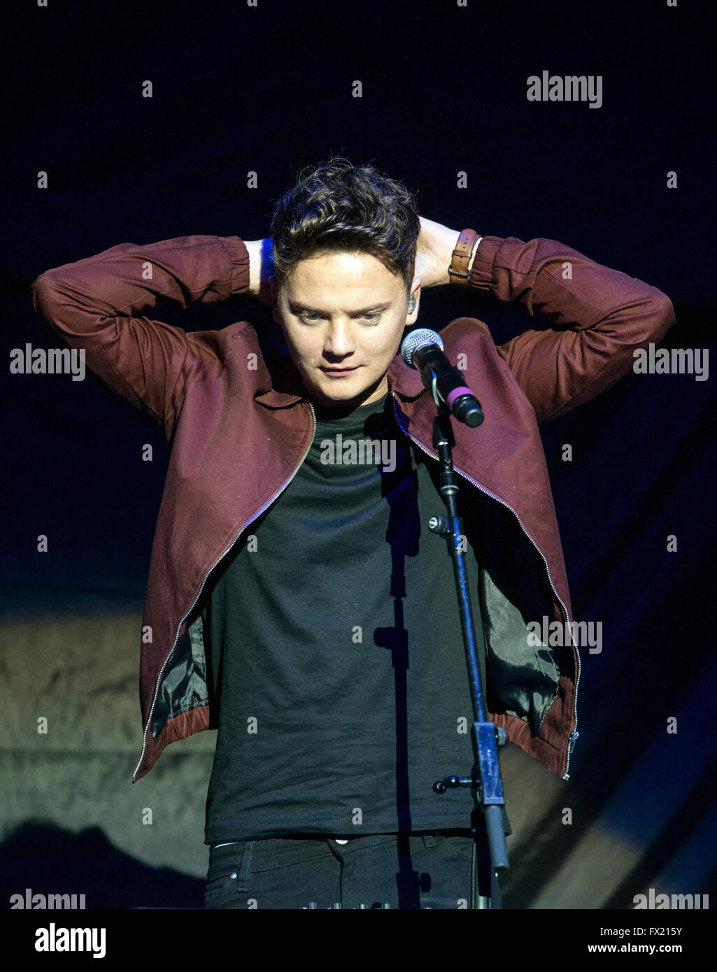 Conor Maynard performs on stage at The SEE Hydro on April 8, 2016 in ...