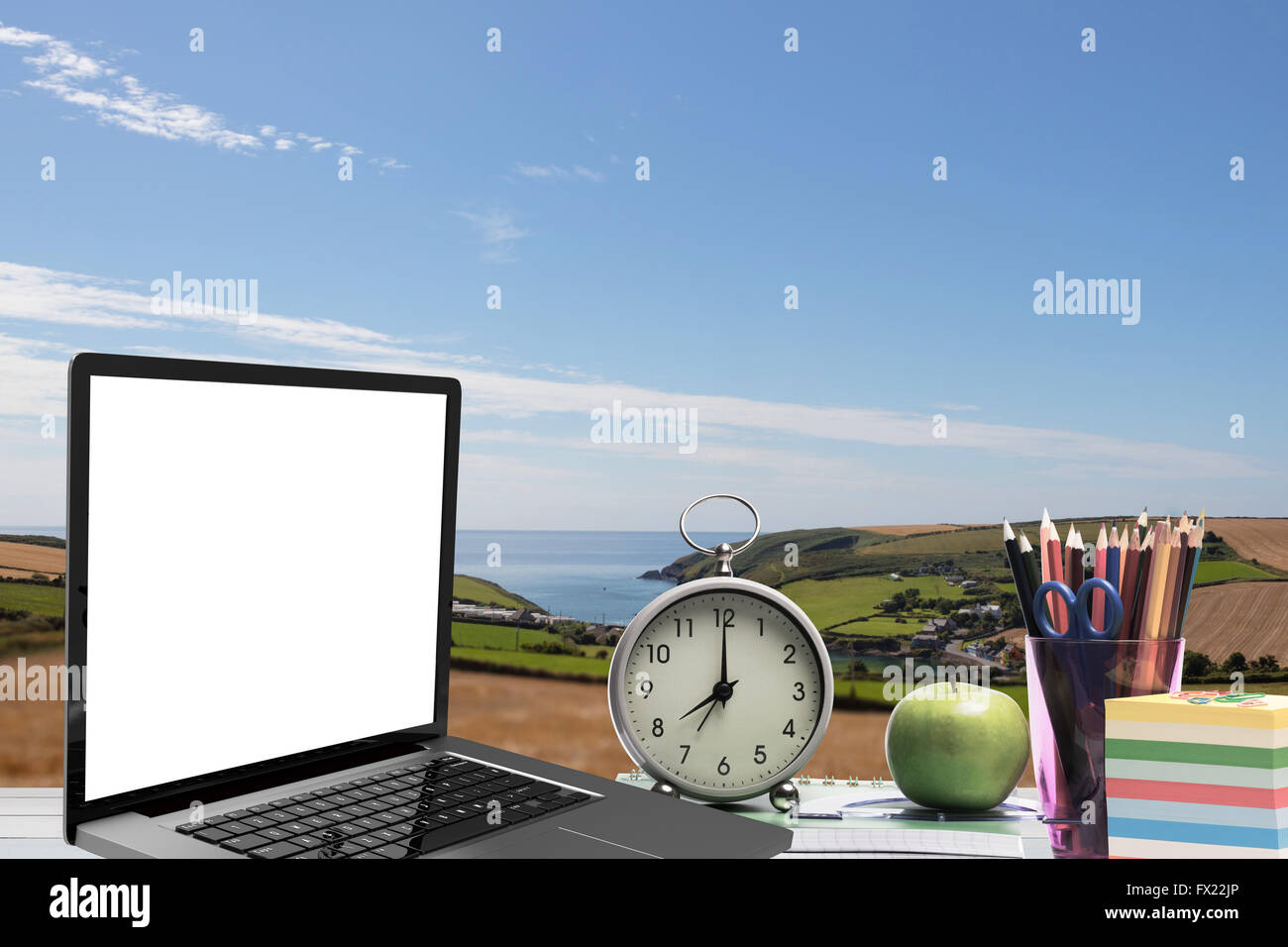 Composite image of open laptop Stock Photo - Alamy