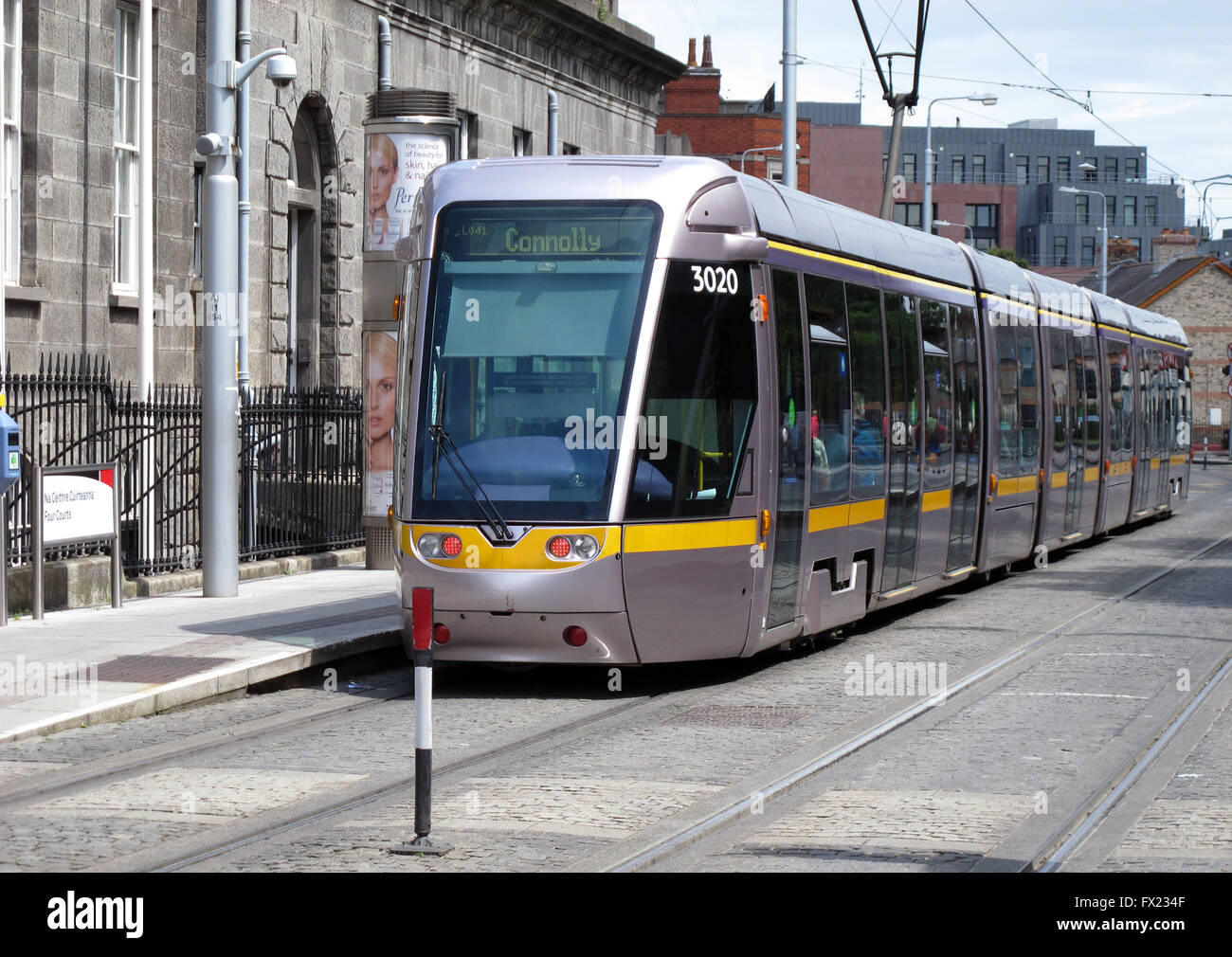 Luas tram dublins light rail tram system in chancery street hi-res ...