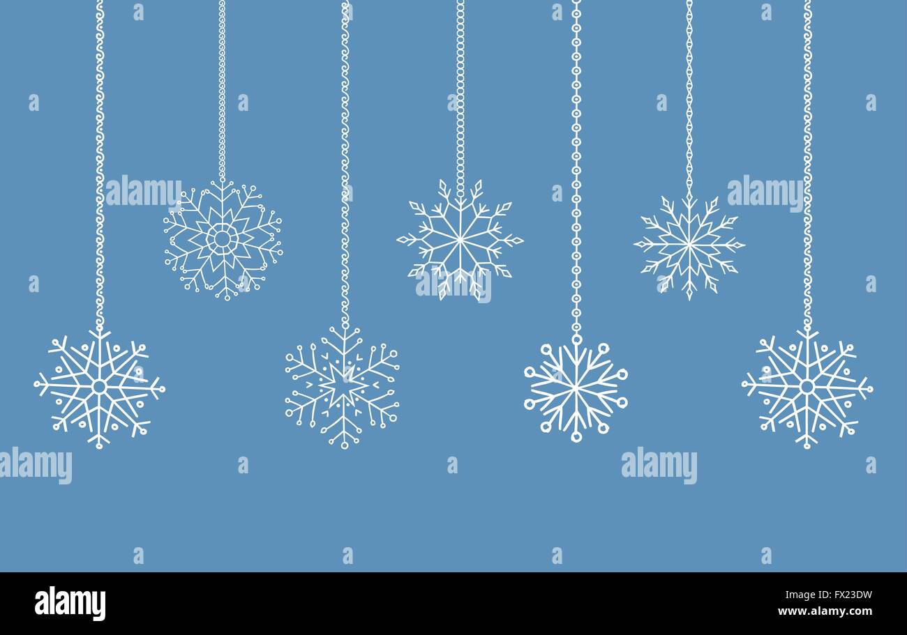 Snowflakes garland border, christmas and new year decoration for your design Stock Vector Image ...