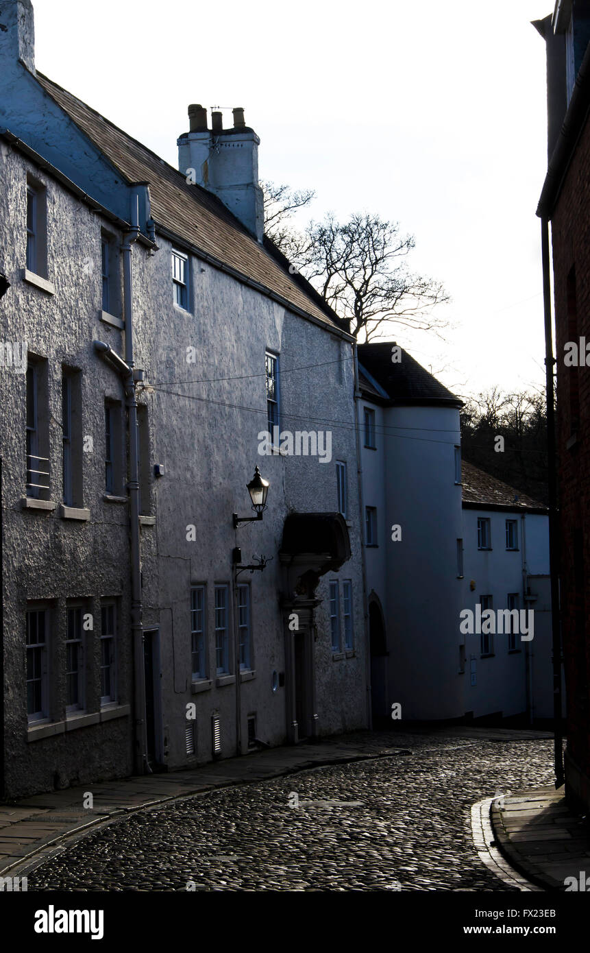 North Bailey, an old cobbled road near the Cathedral in Durham, Tyne ...