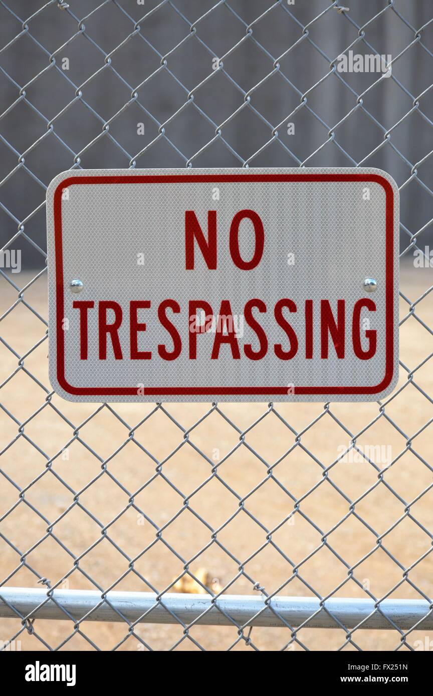 No Trespassing Sign Stock Photo - Alamy
