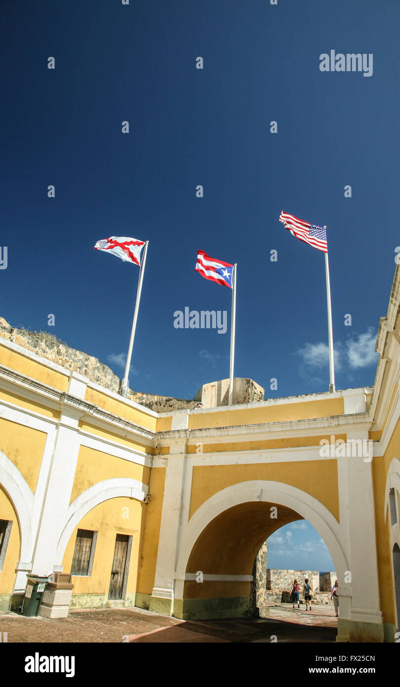 Historical landmark El Morro Spanish fortress window close up of San ...