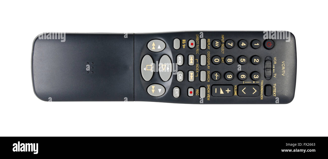 TV remote control isolated on white background Stock Photo - Alamy