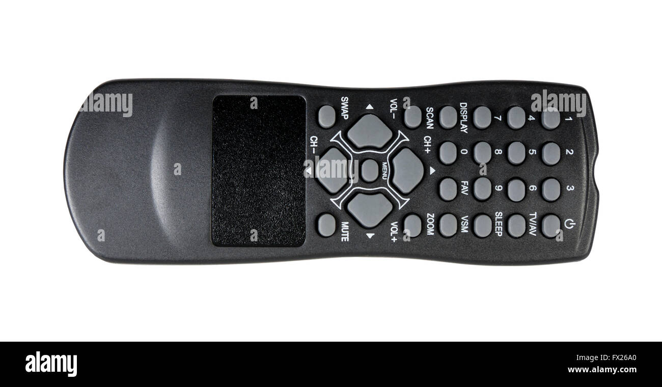 TV remote control isolated on white background Stock Photo - Alamy