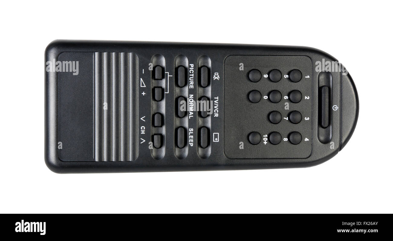 TV remote control isolated on white background Stock Photo - Alamy