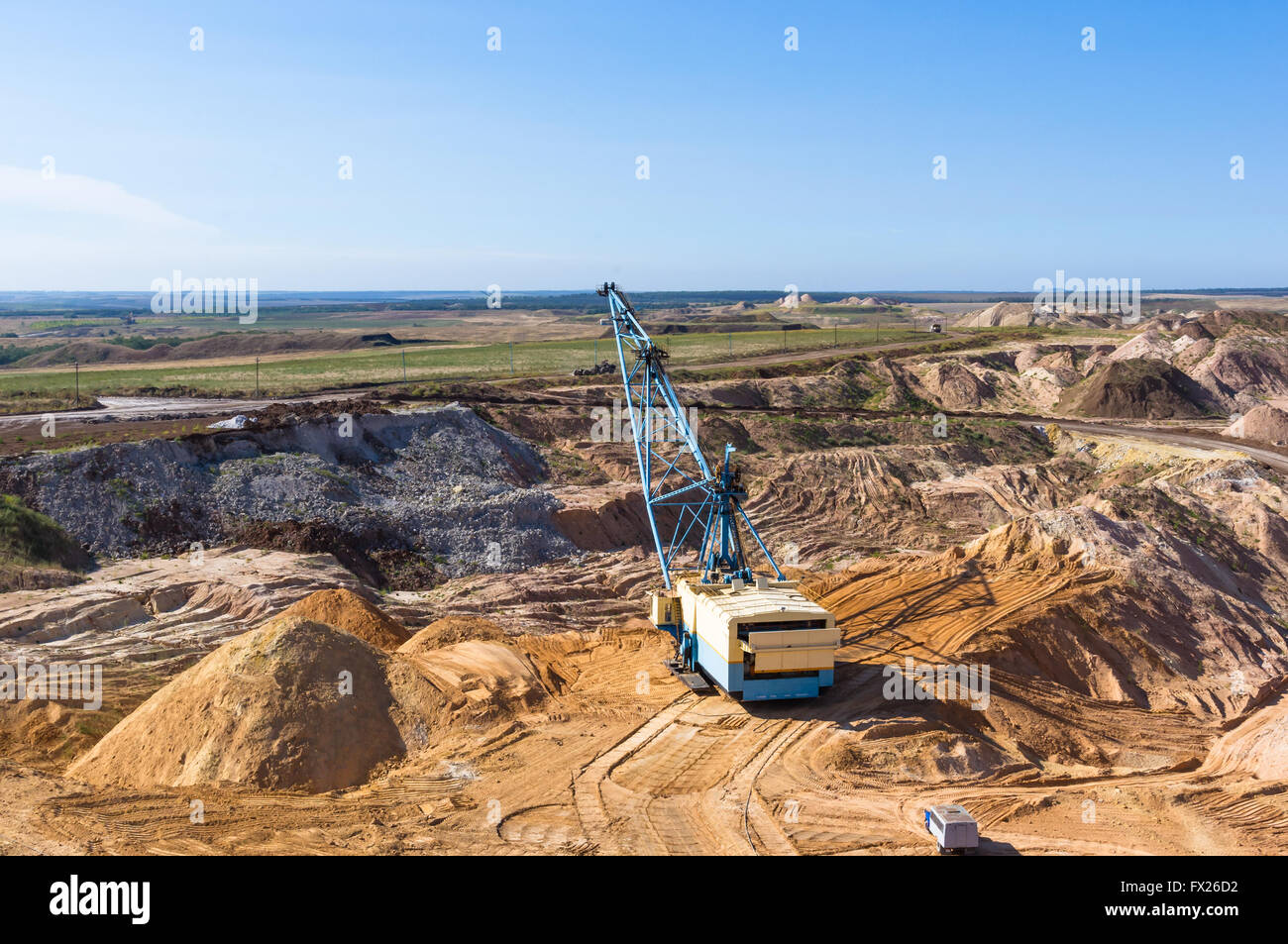 the quarry of the unique blue clay in bright summer day Stock Photo - Alamy