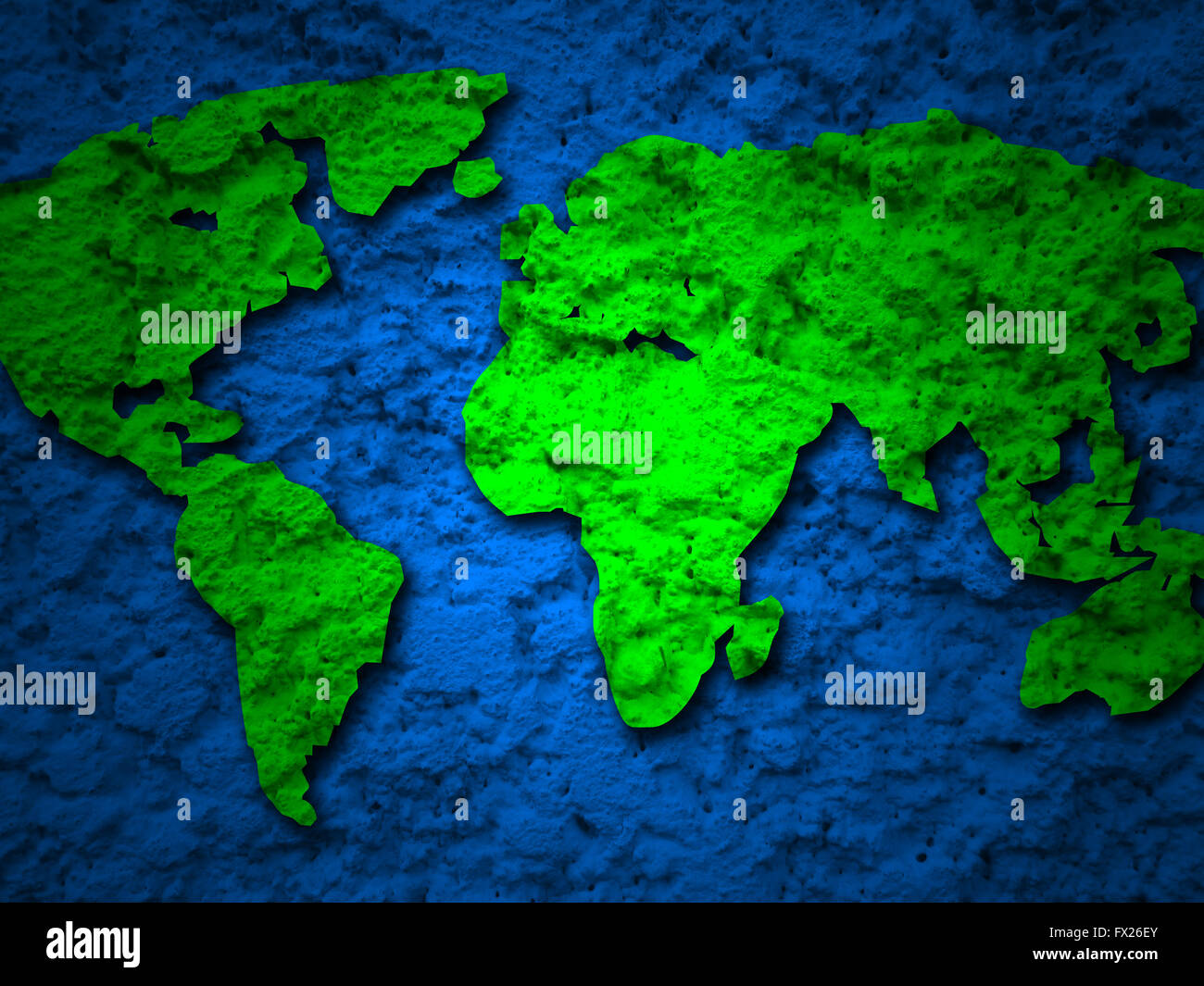 Green and blue world map hi-res stock photography and images - Alamy