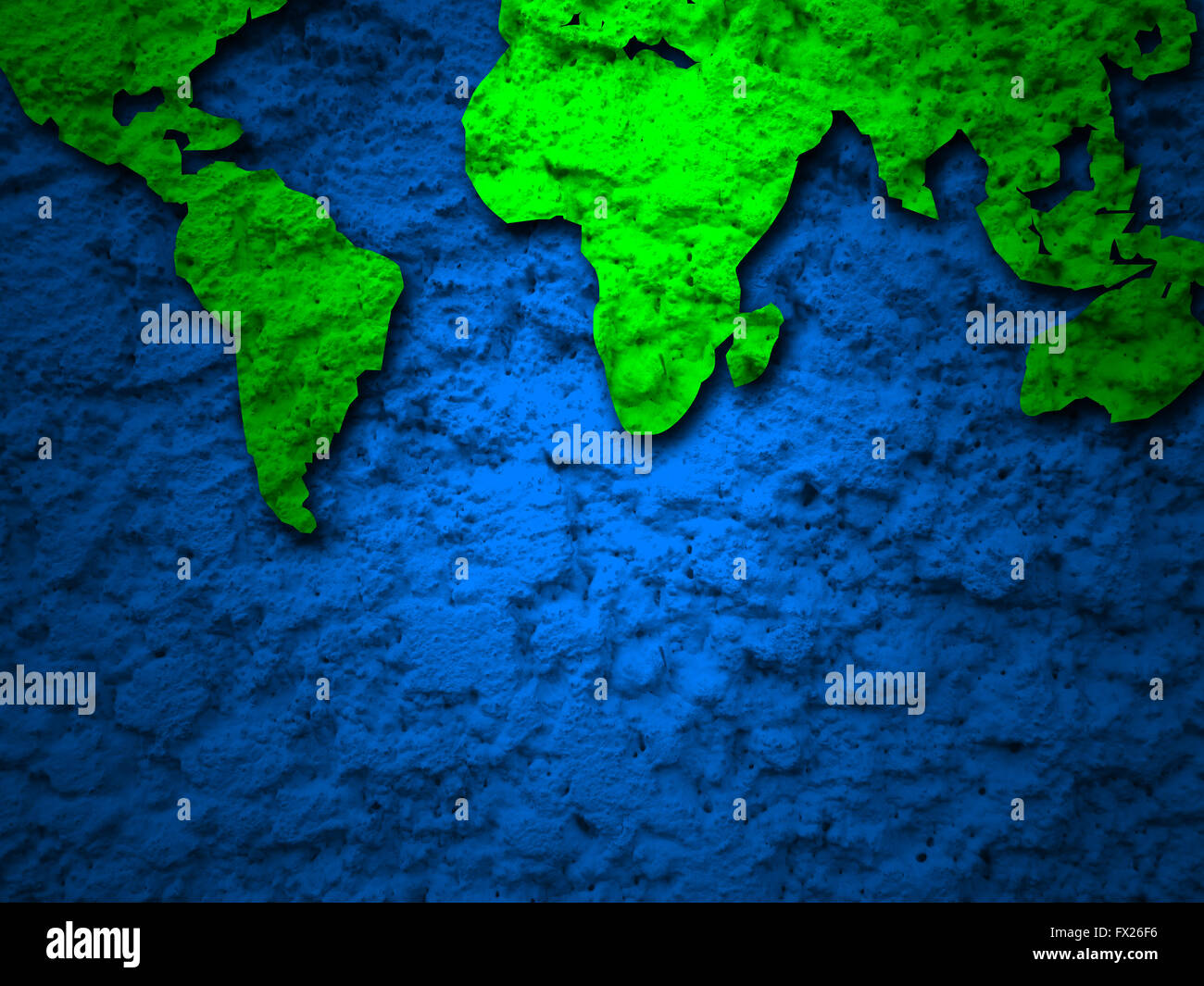 Green and blue world map hi-res stock photography and images - Alamy