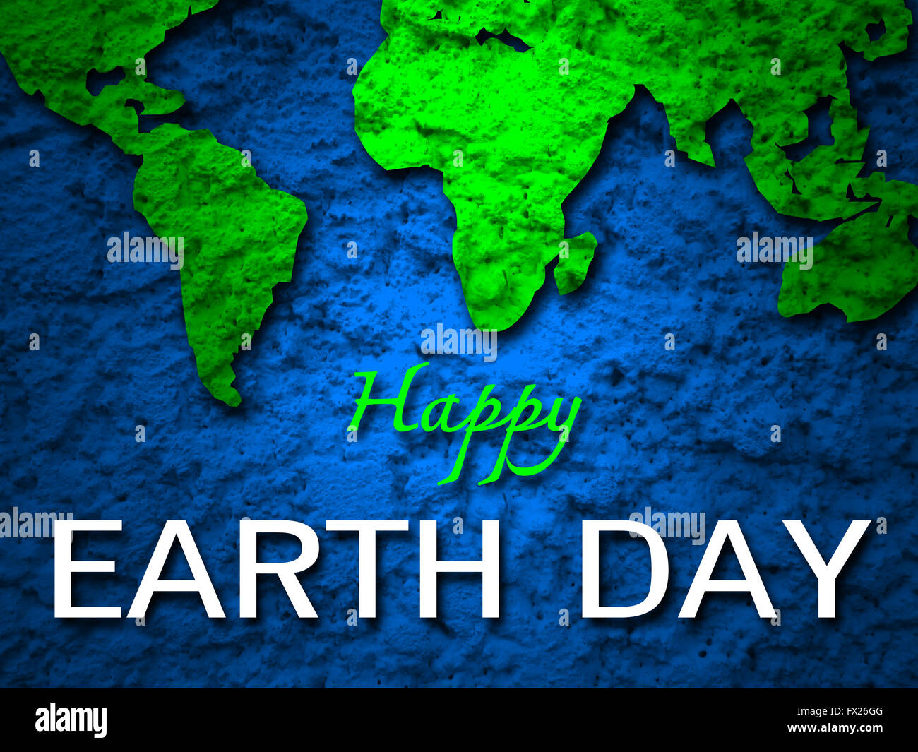 happy earth day banner green earth map background Stock Photo - Alamy