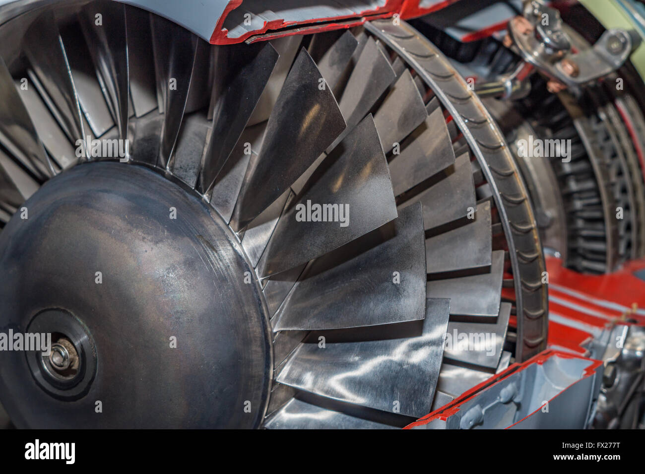 Detailed exposure of a turbo jet engine Stock Photo - Alamy