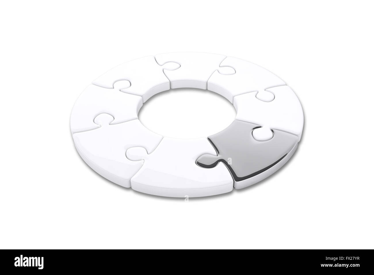 Circle puzzle jigsaw piece Cut Out Stock Images & Pictures - Alamy