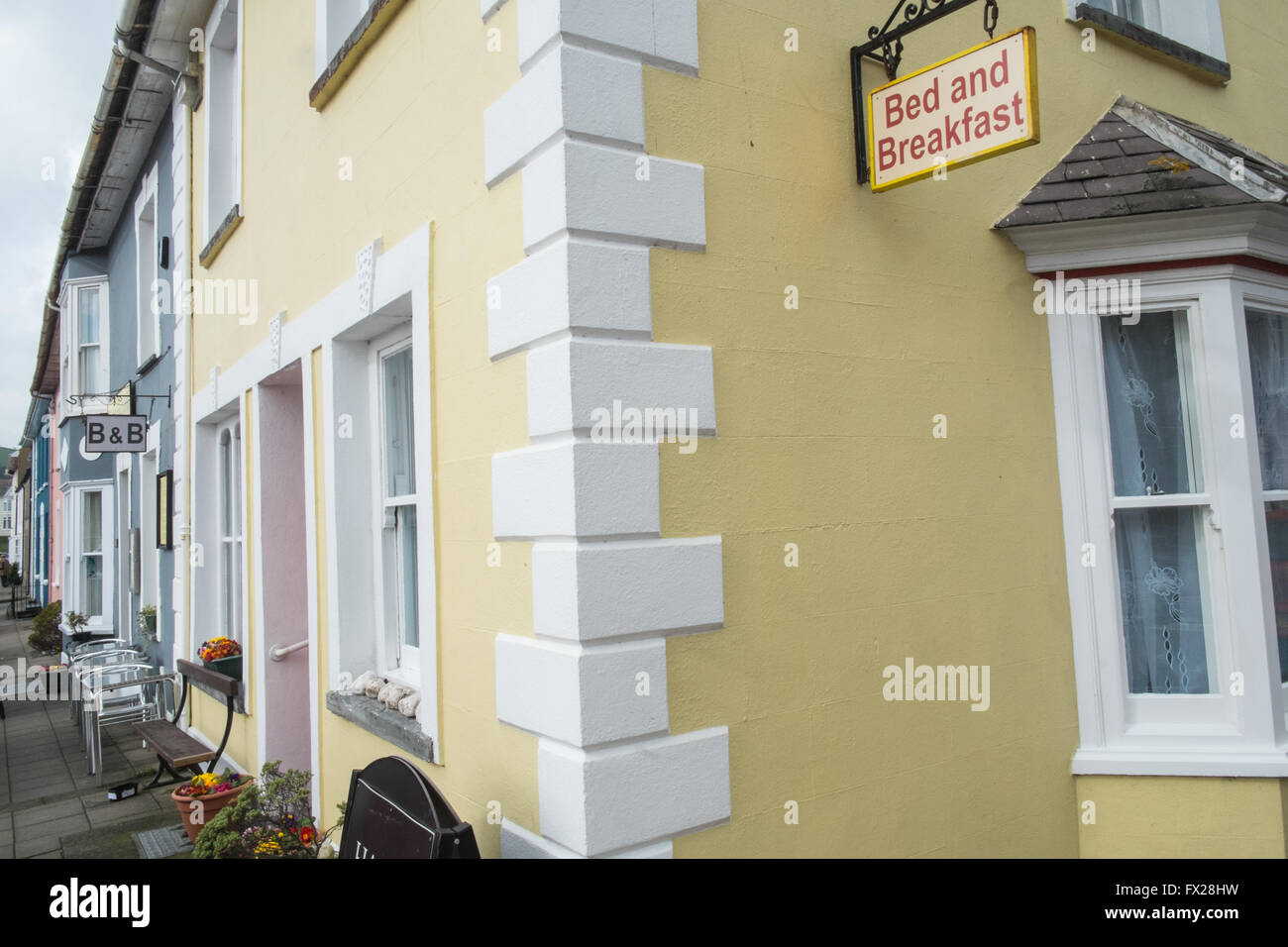 Aberaeron harbour colourful painted houses hi-res stock photography and ...