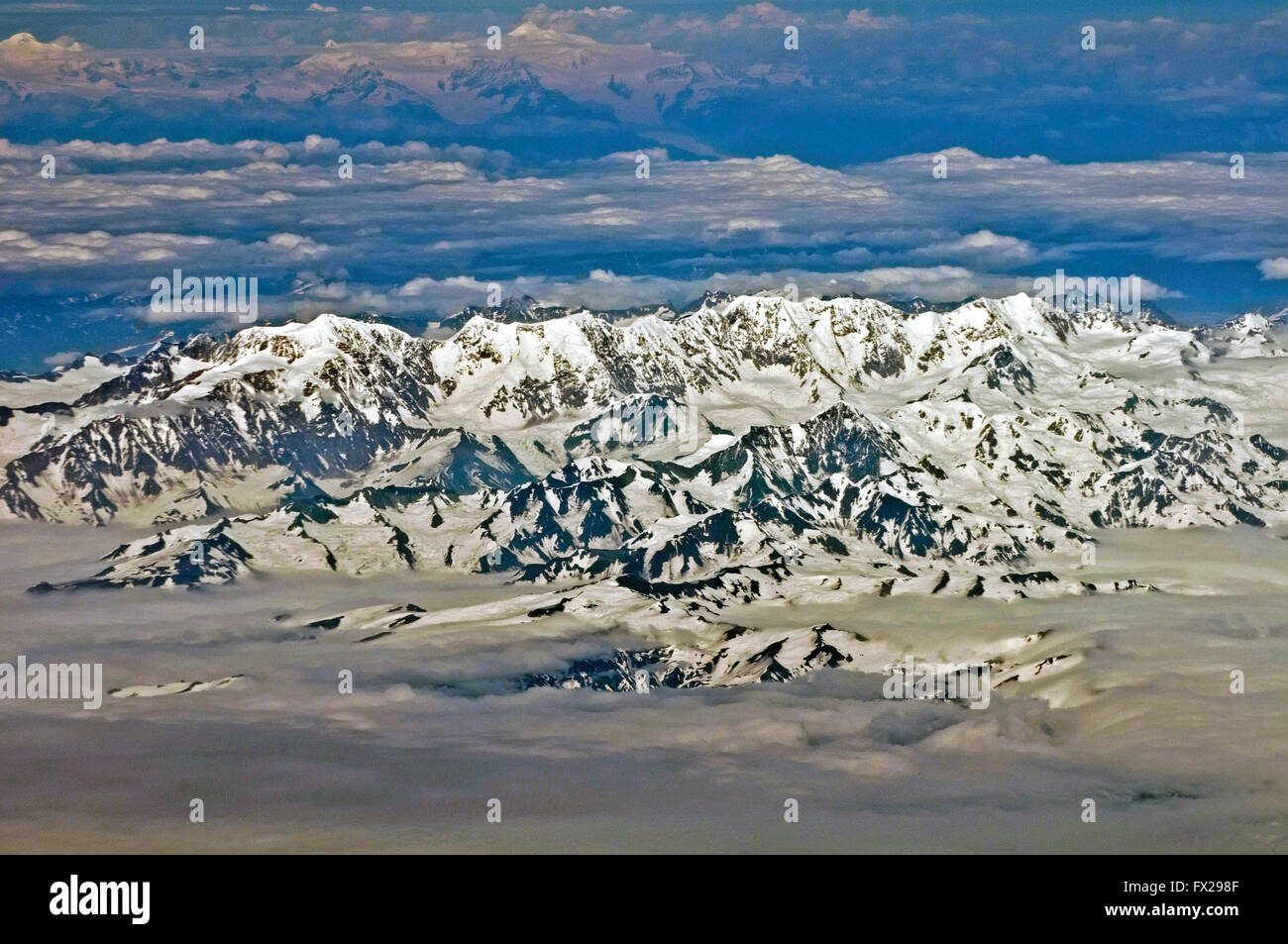 Aerial view of mountains and glaciers hi-res stock photography and ...