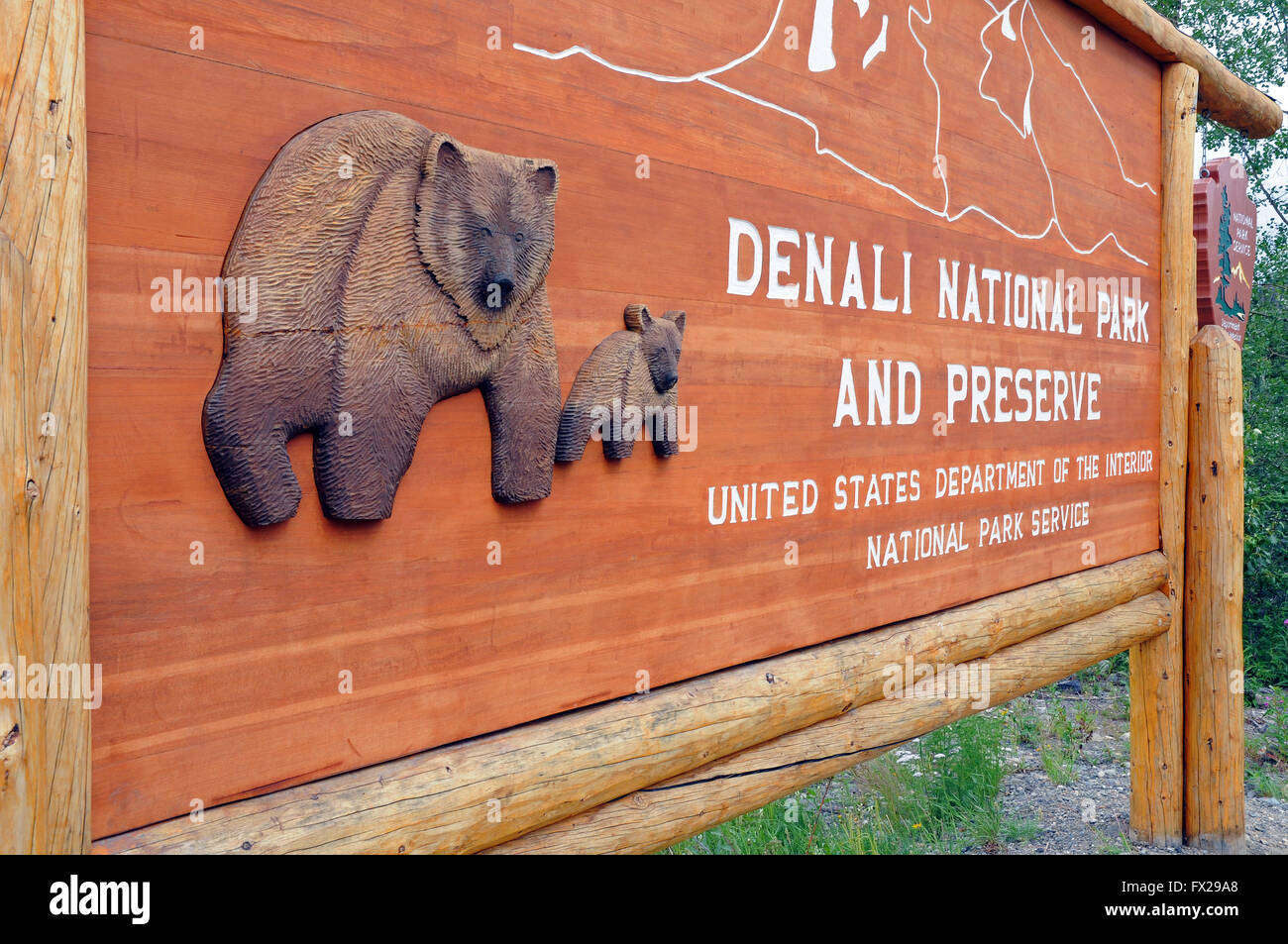 Denali national park sign hi-res stock photography and images - Alamy