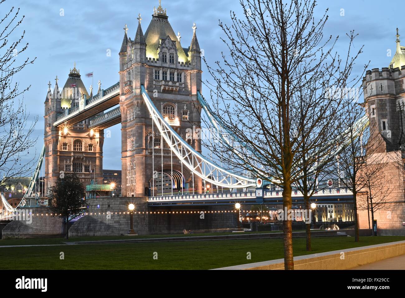 Side shot of Tower Bridge Stock Photo - Alamy