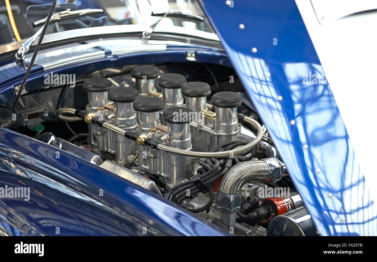 Closeup of a sportscar engine Stock Photo - Alamy