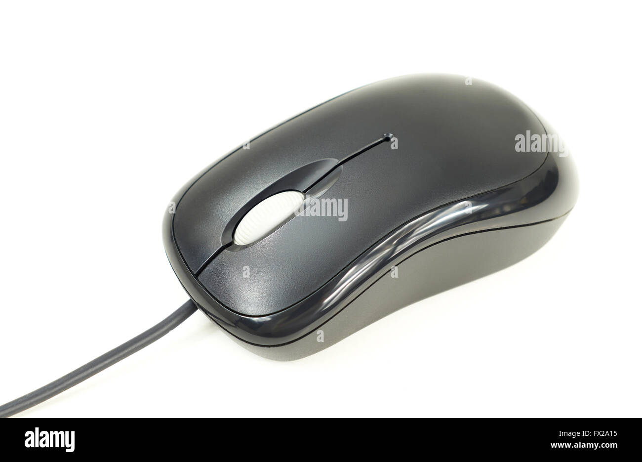 Black computer mouse isolated on a white background Stock Photo - Alamy