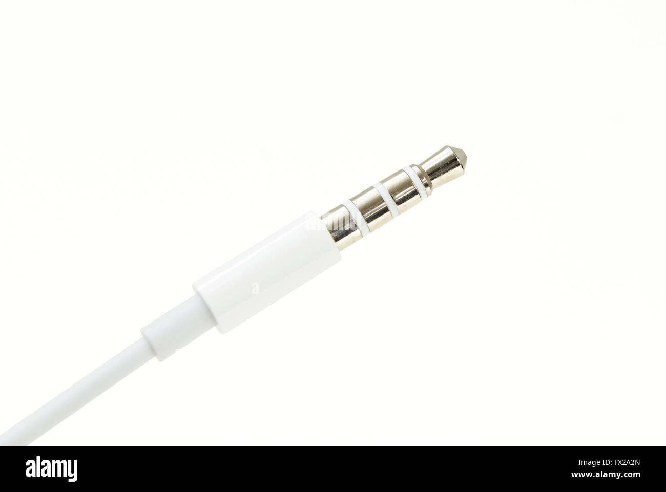 Mini jack plug isolated on a white background Stock Photo - Alamy