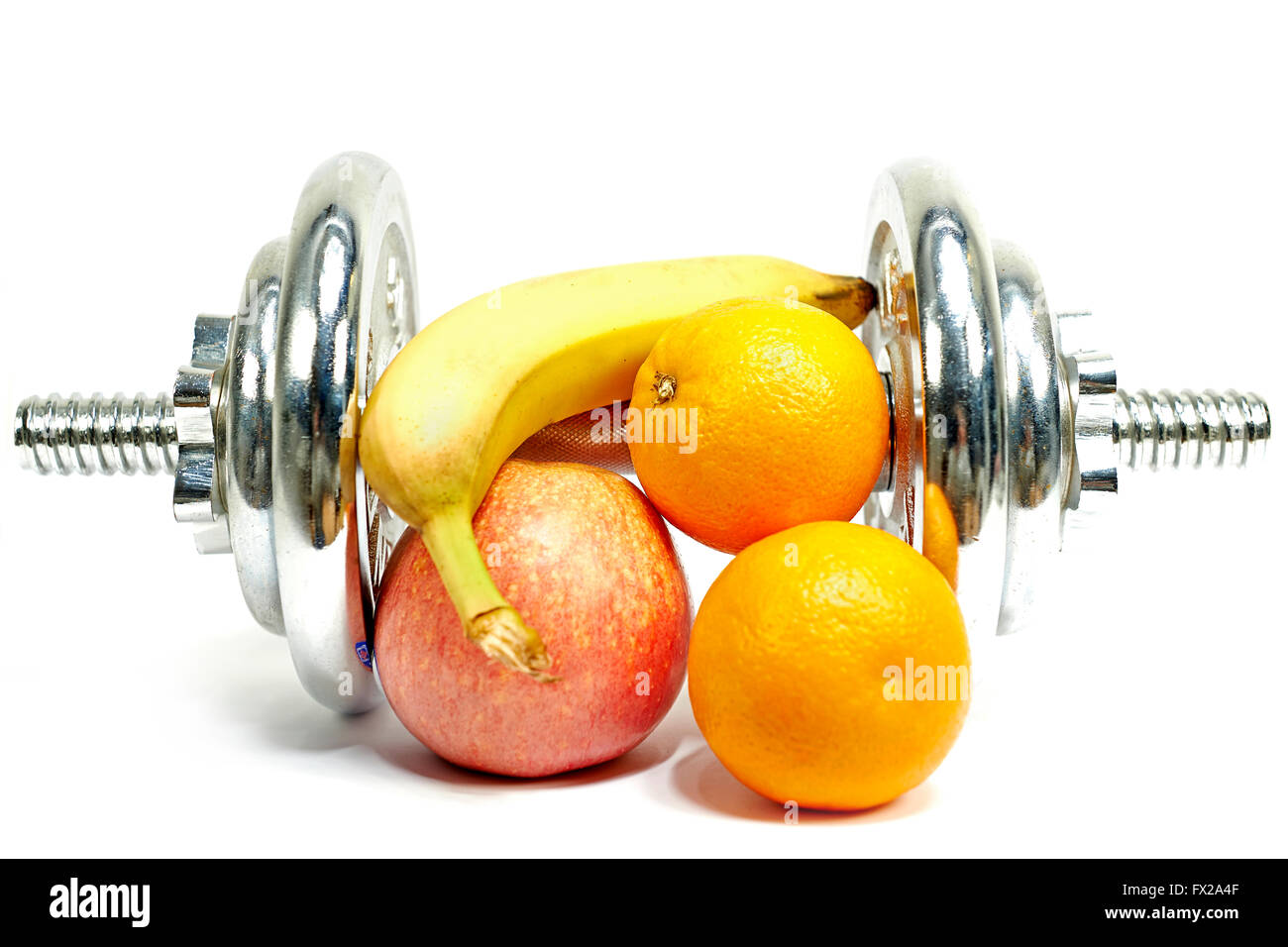 Elements of a Healthy lifestyle isolated on white Stock Photo - Alamy