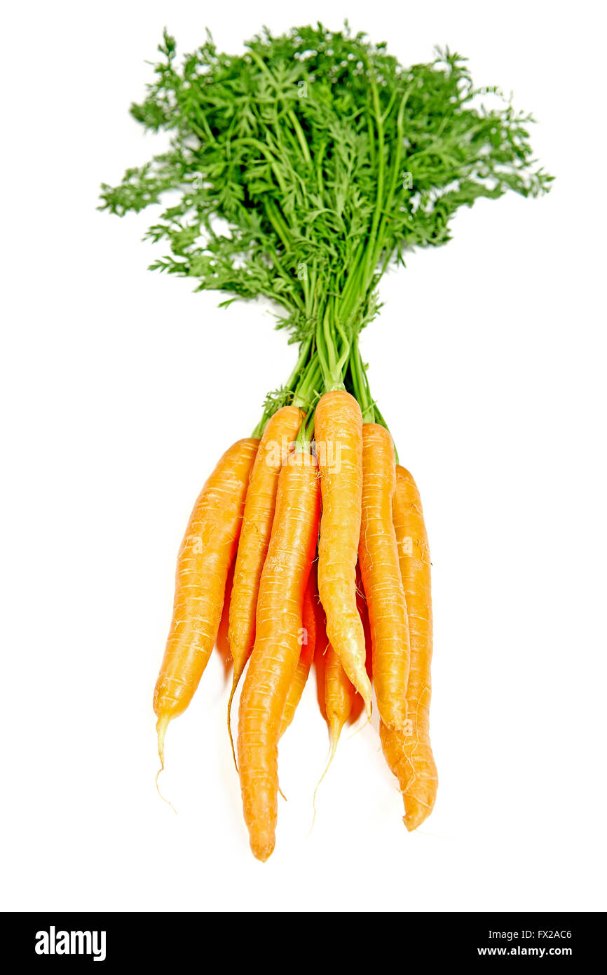 Raw fresh carrots isolated on white Stock Photo - Alamy