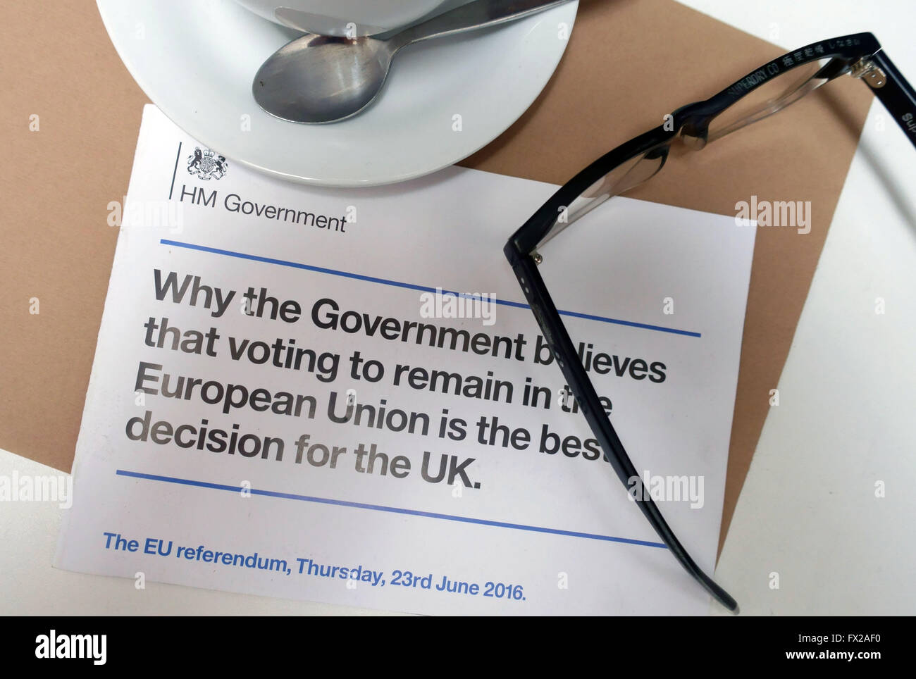 Government leaflet in favour of staying in the EU, London Stock Photo ...