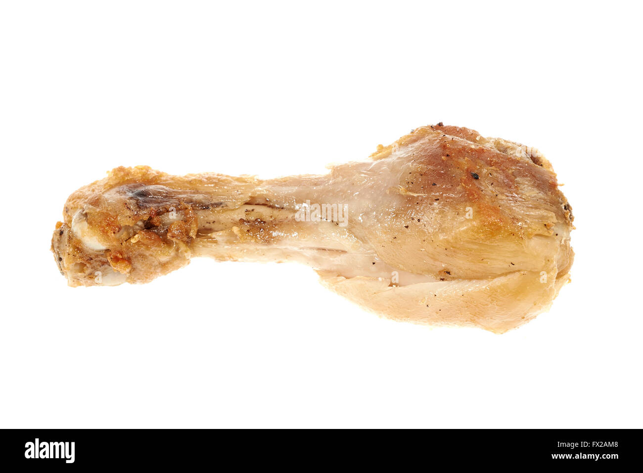Fried chicken leg isolated on a white background Stock Photo - Alamy