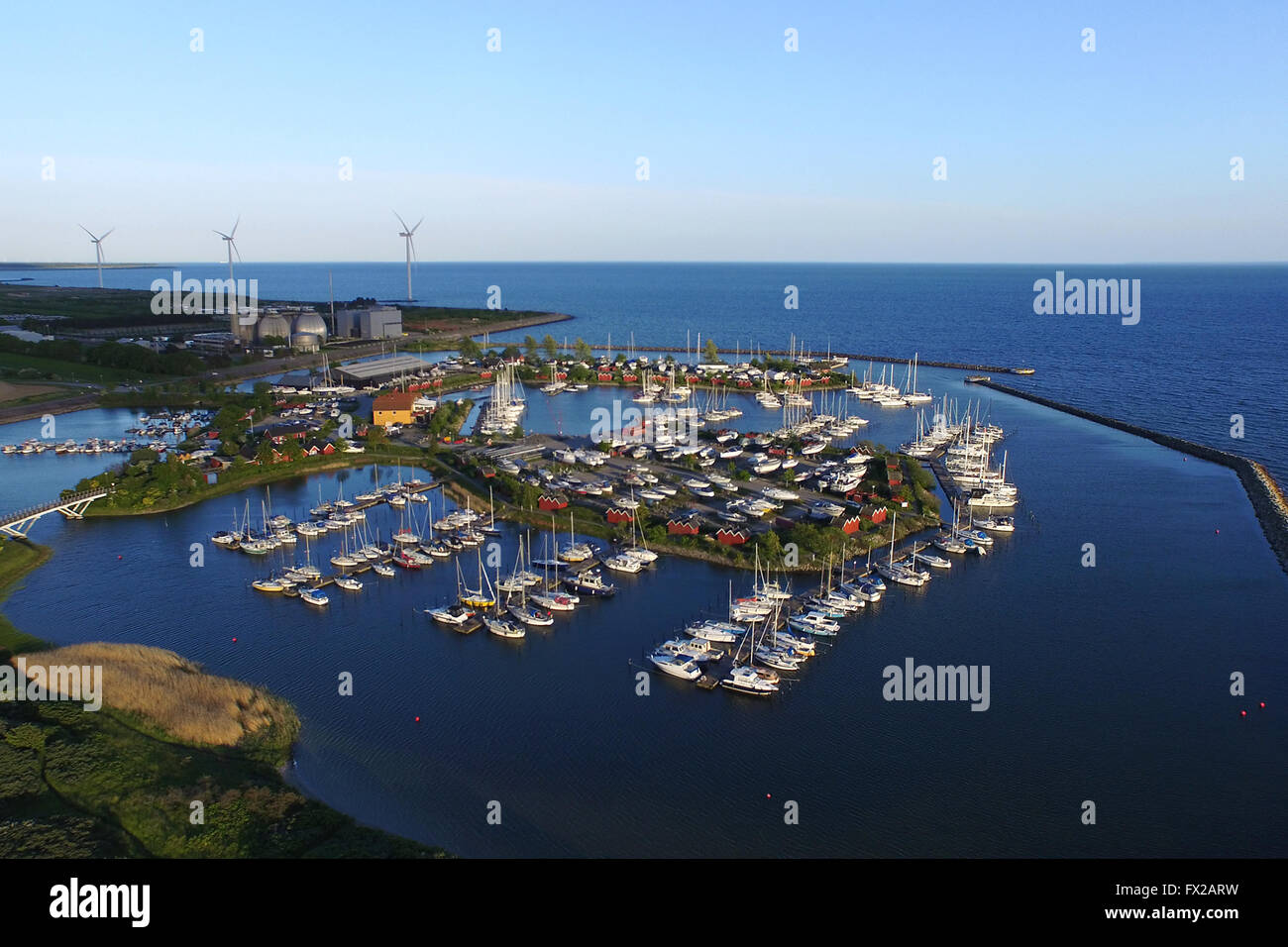 Aerial view of Broendby habour located in Zealand Denmark Stock Photo ...