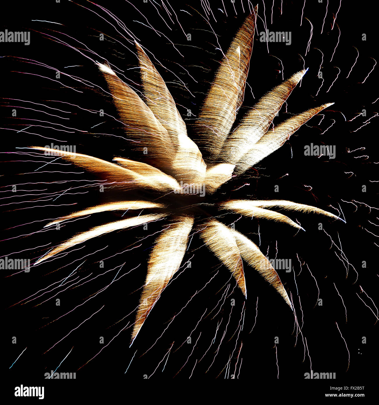 New years eve fireworks exploding in the sky at night Stock Photo - Alamy