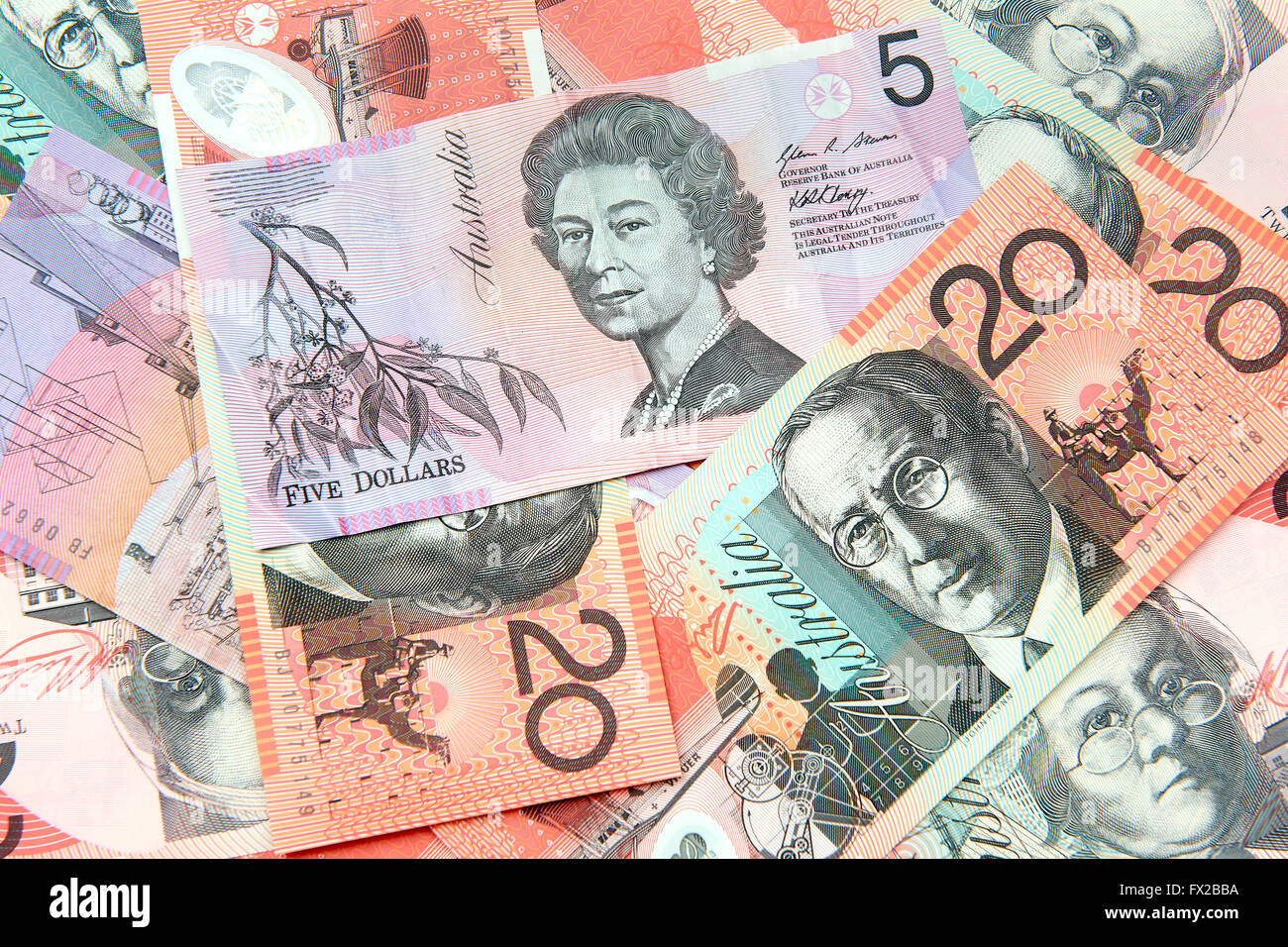 Closeup image of Australian dollar bills Stock Photo - Alamy