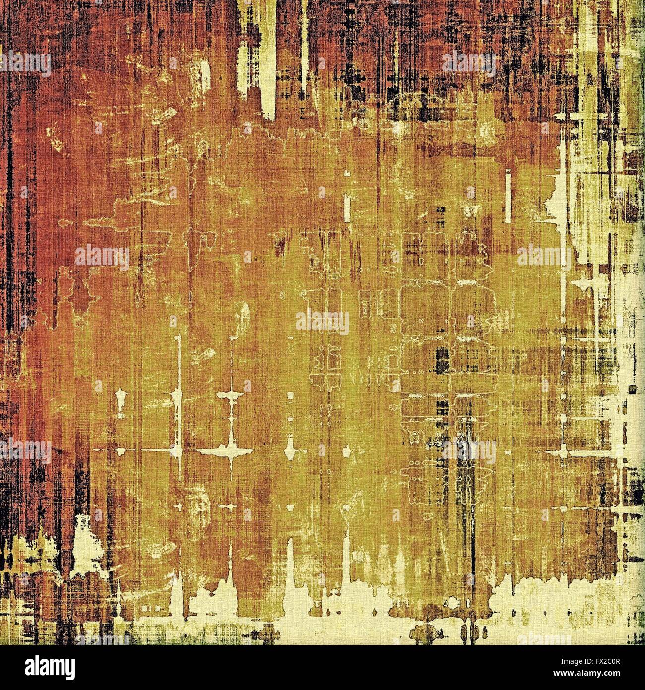 Abstract composition on textured, vintage background with grunge stains ...