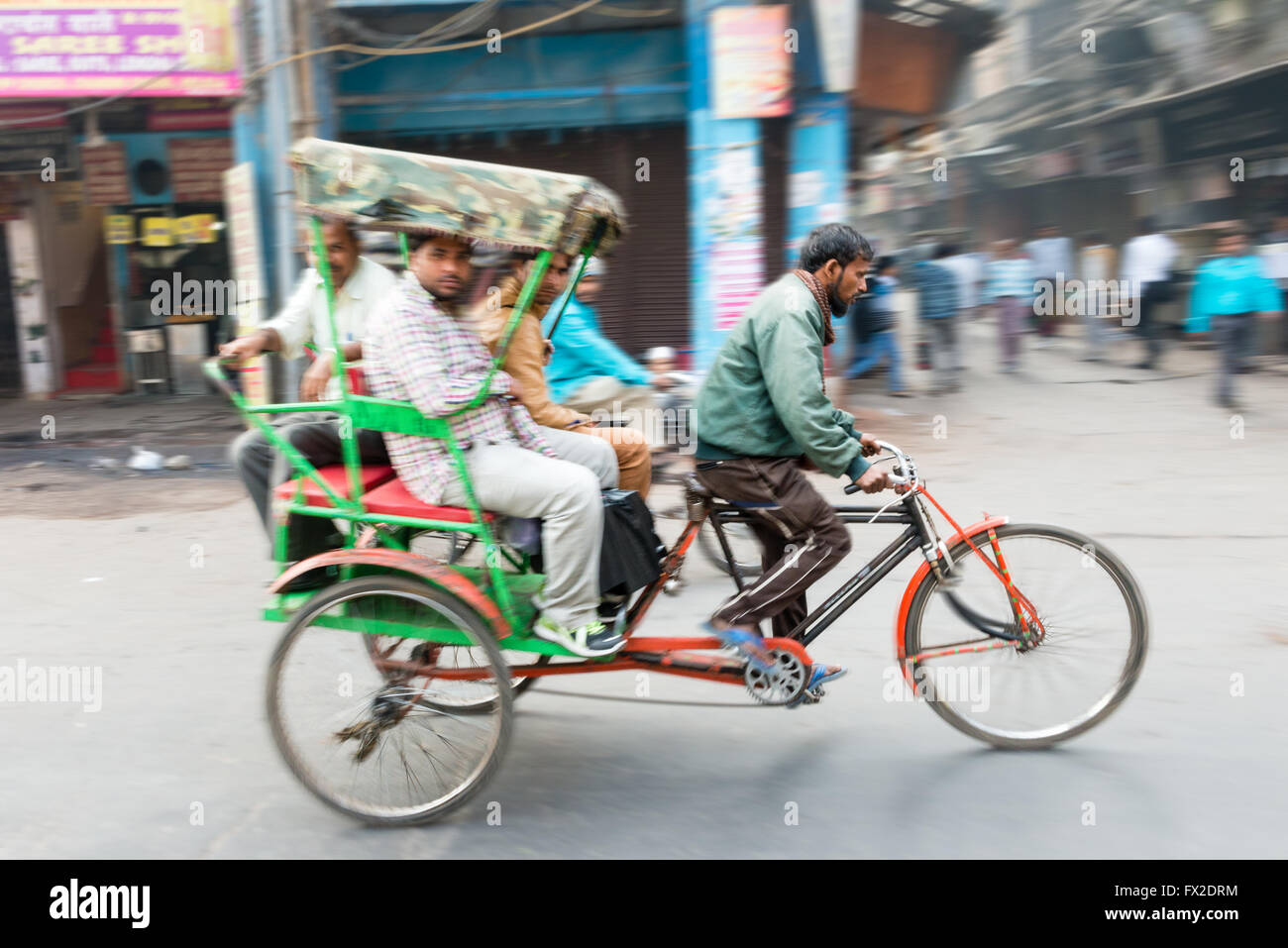 Cycle rickshaw in Chandi Chowk, Old Delhi Stock Photo - Alamy
